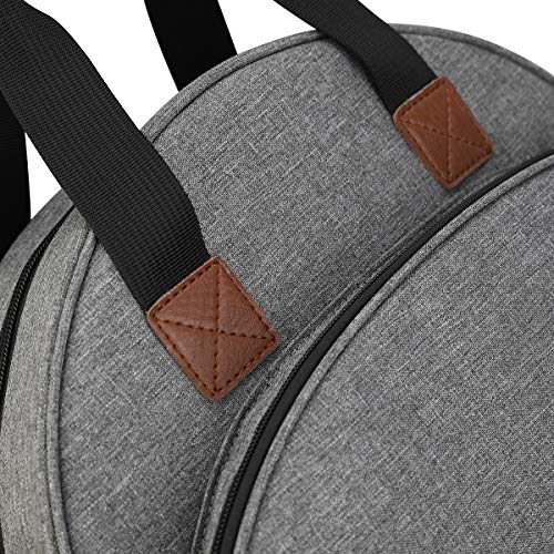 Shinyzone Cross Stitch Storage Bag Grey,Embroidery Projects Bag,Sewing Crafts Storage Tote Bag,Knitting Bags with Zipper Pockets Organiser for Embroidery Hoops,Charts and Threads