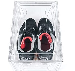 Proof Culture | Premium Shoe Storage Box, Clear Plastic Stackable Shoe Organizer for Closet, Space Saving Foldable Shoe Sneaker Containers Bins Holders (Large)