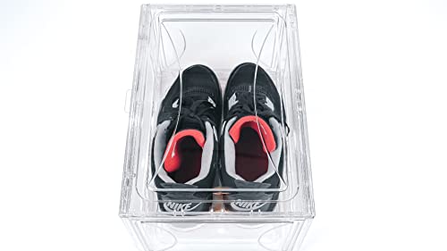 Proof Culture | Premium Shoe Storage Box, Clear Plastic Stackable Shoe Organizer for Closet, Space Saving Foldable Shoe Sneaker Containers Bins Holders (Large)