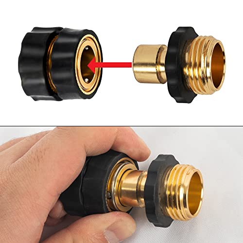 Xiny Tool 3/4 Inch Garden Hose Quick Connect, Quick Connect Garden Hose Fittings, Male and Female Water Quick Release Hose Connector (6 Pack)