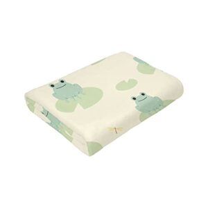 Pubnico Cute Green Frogs Blanket, Flannel Blanket Fluffy Cozy Fuzzy Throws Non-Shedding for Nap Bed Sofa Couch Home Decor