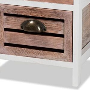 Baxton Studio Palta Modern and Contemporary Two-Tone White and Oak Brown Finished Wood 3-Drawer Storage Unit