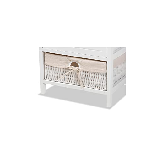 Baxton Studio Madelia Modern and Contemporary White Finished Wood and 1-Drawer Storage Unit