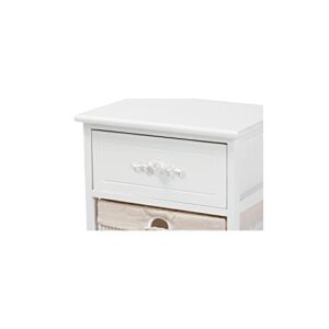 Baxton Studio Madelia Modern and Contemporary White Finished Wood and 1-Drawer Storage Unit