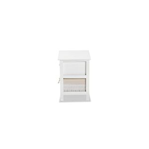 Baxton Studio Madelia Modern and Contemporary White Finished Wood and 1-Drawer Storage Unit