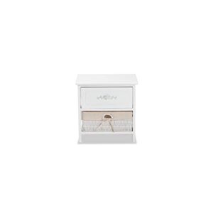 Baxton Studio Madelia Modern and Contemporary White Finished Wood and 1-Drawer Storage Unit