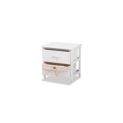 Baxton Studio Madelia Modern and Contemporary White Finished Wood and 1-Drawer Storage Unit