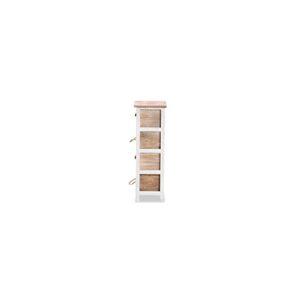 Baxton Studio Palta Modern and Contemporary Two-Tone White and Oak Brown Finished Wood 4-Drawer Storage Unit