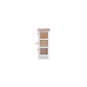 Baxton Studio Palta Modern and Contemporary Two-Tone White and Oak Brown Finished Wood 4-Drawer Storage Unit