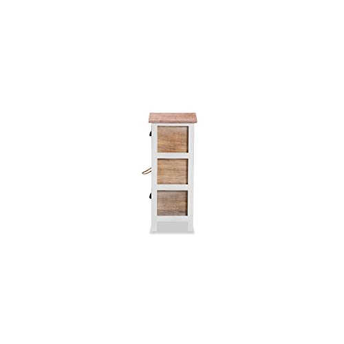 Baxton Studio Palta Modern and Contemporary Two-Tone White and Oak Brown Finished Wood 4-Drawer Storage Unit