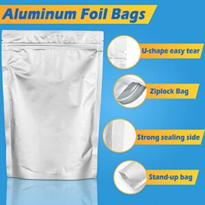 50 Pack Mylar Bags with 50 bags 300cc Oxy-Sorb 9.4 Mil Resealable Foil Ziplock Bags for Food Long Term Storage for Snack Cookies, Wheat (10"x14" )