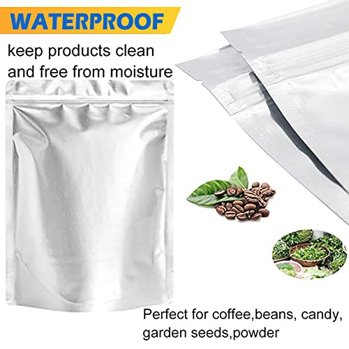 50 Pack Mylar Bags with 50 bags 300cc Oxy-Sorb 9.4 Mil Resealable Foil Ziplock Bags for Food Long Term Storage for Snack Cookies, Wheat (10"x14" )