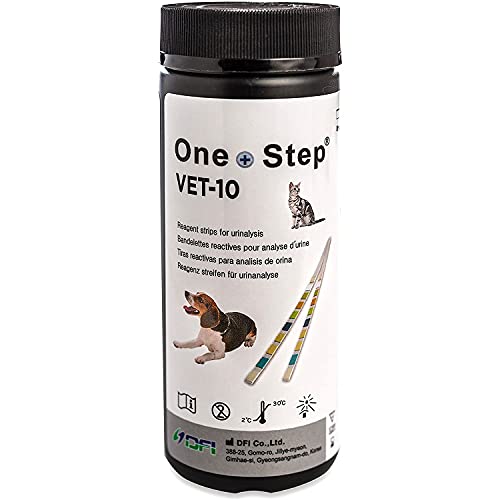 One Step Pet Urine Testing Strips, 100 x Urinalysis Parameter Tests for Dogs, Cats, Vets & Animals. Accurate Testing for Veterinarians Detects UTI, Diabetes, Bladder, Kidney, Liver, SG, pH, Glucose