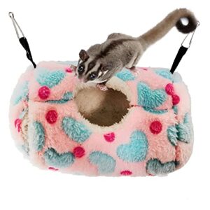 litewoo sugar glider sleeping pouch small animal hammock, hanging bed warm cotton nest for rat hamster gerbil sugar glider chinchilla squirrel guinea pig (pink)