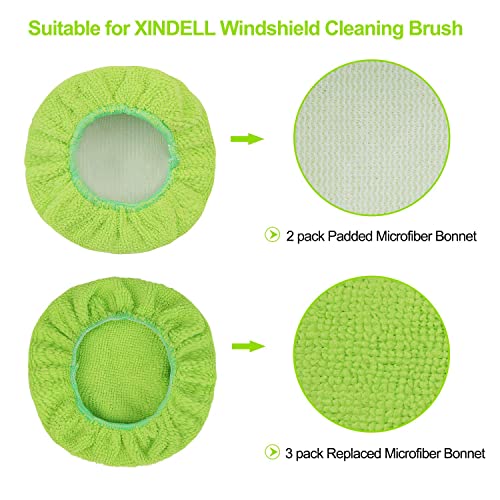 Xindell New Windshield Cleaner, Car Inside Window Cleaning Tool Microfiber Wand with Replaced Microfiber Cleaning Clothes(7 Pack)