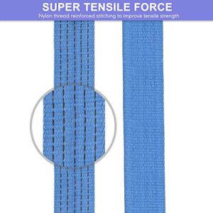 Nylon Tow Strap with Hooks, 2Pack 2Inch x 13Ft Recovery Rope 10,000LB Heavy Duty Towing Rope for Towing Vehicles in Roadside Emergency,Blue