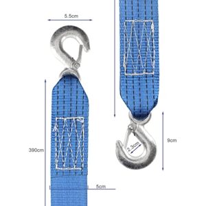 Nylon Tow Strap with Hooks, 2Pack 2Inch x 13Ft Recovery Rope 10,000LB Heavy Duty Towing Rope for Towing Vehicles in Roadside Emergency,Blue