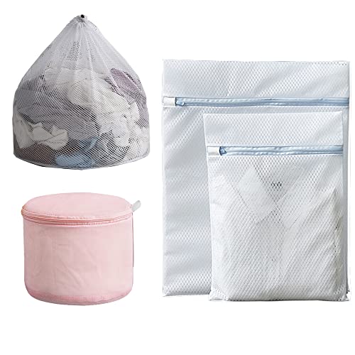 Mesh Laundry Bags with Four Combinations, Bra Lingerie Mesh Wash Bags for various Laundry Needs, Blouse and Underwear laundry bag( 4 pack)