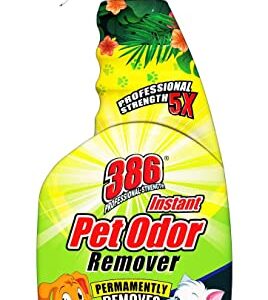 386 Professional Strength Pet Odor Eliminator for Home – Premium Odor Neutralizer for All Surfaces - Multipurpose Urine Remover for Dogs and Cats – Unscented, Long-Lasting No Enzyme Formula