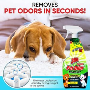 386 Professional Strength Pet Odor Eliminator for Home – Premium Odor Neutralizer for All Surfaces - Multipurpose Urine Remover for Dogs and Cats – Unscented, Long-Lasting No Enzyme Formula