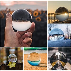 inoqre Professional Photography Crystal Ball Lens K9 Sunshine Perfect & Decorative Accessory 3.5" 80mm Lens Ball Diameter Clear