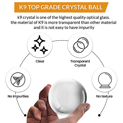 inoqre Professional Photography Crystal Ball Lens K9 Sunshine Perfect & Decorative Accessory 3.5" 80mm Lens Ball Diameter Clear