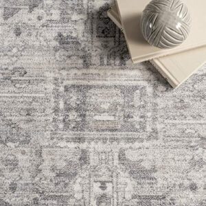 NuLOOM Brielle Machine Washable Vintage Medallion Area Rug, 6' x 9', Grey