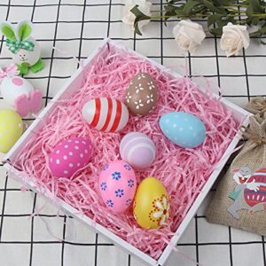 DIYASY Easter Pink Grass Basket Filler,7 Oz Shredded Paper for Easter Gift Box Crinkle Raffia Paper for Packaging Christmas Decoration