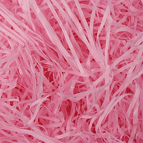 DIYASY Easter Pink Grass Basket Filler,7 Oz Shredded Paper for Easter Gift Box Crinkle Raffia Paper for Packaging Christmas Decoration