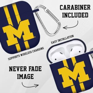 AFFINITY BANDS Michigan Wolverines HD Case Cover Compatible with Apple AirPods Gen 1 & 2 (Stripes)