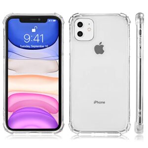 iPhone 11 Case, Shockproof Ultra Slim Fit Silicone Transparent Cover TPU Soft Gel Rubber Cover Shock Resistance Protective Back Bumper for Apple iPhone 11 Clear