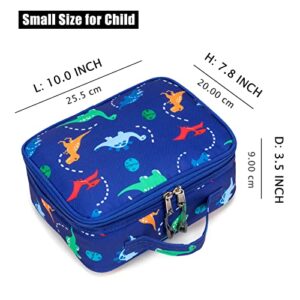 JinBeryl Insulated Lunch Box Bag for Kids Boys, Size for Preschool, Kindergarten, or Travel, Dinosaur Blue