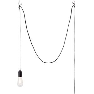 Gruenlich Plug in Pendant Lighting, Hanging Light Kits with ON/Off Switch, 15 Feet Cord, Bulbs Not Included, Black, 1-Pack