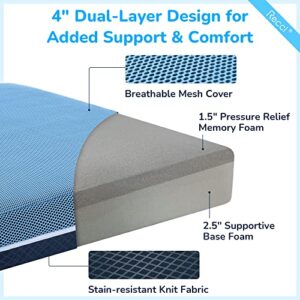 RECCI 4-Inch Tri Folding Mattress, Folding Memory Foam Mattress, Folding Mattress, Sleeping Mattress for Floor, Tri Fold Mattress with Removable and Washable Cover, Storage Bag Included, 25” x 75”