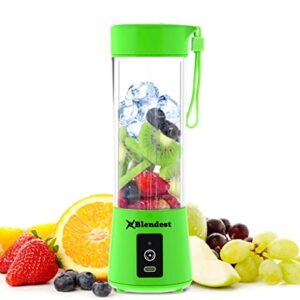 Blendest Portable Blender, USB Travel Juice Cup Personal Travel Blender Baby Food Mixing Machine with Updated 6 Blades with Powerful Motor Speed 18,000 rpm Rechargeable Battery,13.5 OZ (400ml) Green