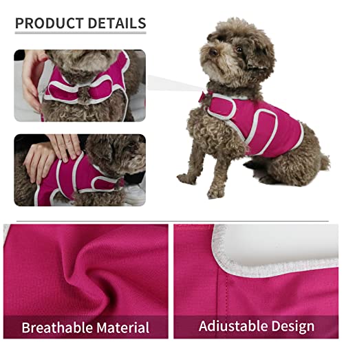 cattamao Dog Anxiety Relief Coat, Dog Anxiety Calming Vest Jacket for Thunderstorm,Travel, Fireworks,Vet Visits (Medium, Rose)