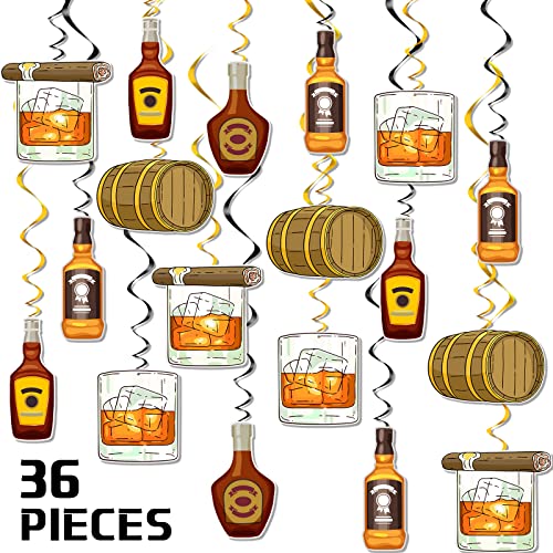 Spiral Whiskey Birthday Party Decorations for Men Aged to Perfection Party Supplies Beer Party Decorations Cheers and Beers Theme Hanging Swirls Streamers 50th 40th 30th Birthday Decorations for Party