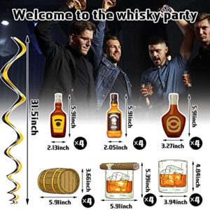 Spiral Whiskey Birthday Party Decorations for Men Aged to Perfection Party Supplies Beer Party Decorations Cheers and Beers Theme Hanging Swirls Streamers 50th 40th 30th Birthday Decorations for Party