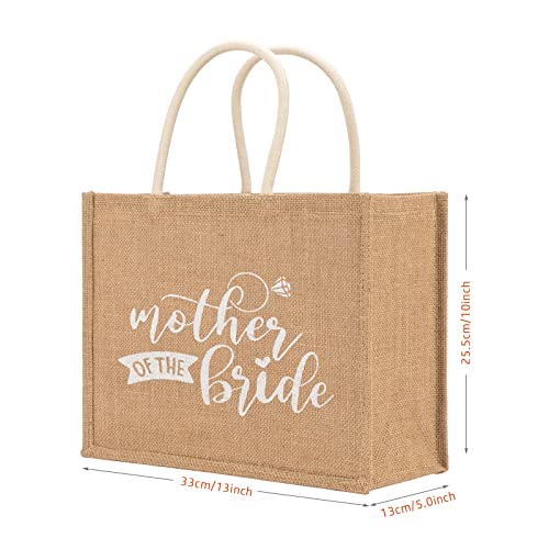 PARBEE Wedding Gift Bag Bridal Shower Jute Tote Bags, Gift Bag for Engagement, Bachelorette, Wedding Party, Honeymoon - Mother of the Bride