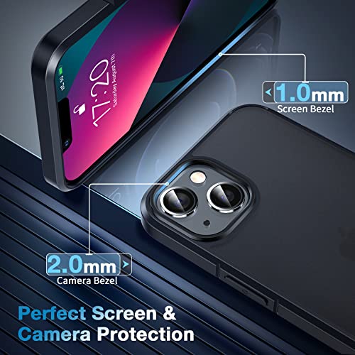 LK [5-in-1] for iPhone 13 Case, 2 Pack Tempered Glass Screen Protector + 2 Packs Lens Protector, Matte-Finish, All-Round Protection, Shockproof, Anti-Scratches Kit for iPhone 13 case