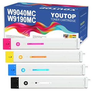 youtop 4pk toner cartridge for w9040mc w9041mc w9042mc w9043mc w9190mc w9191mc w9192mc w9193mc compatible for color mfp e77822dn e77822z e77825dn e77825z e77830dn e77830z