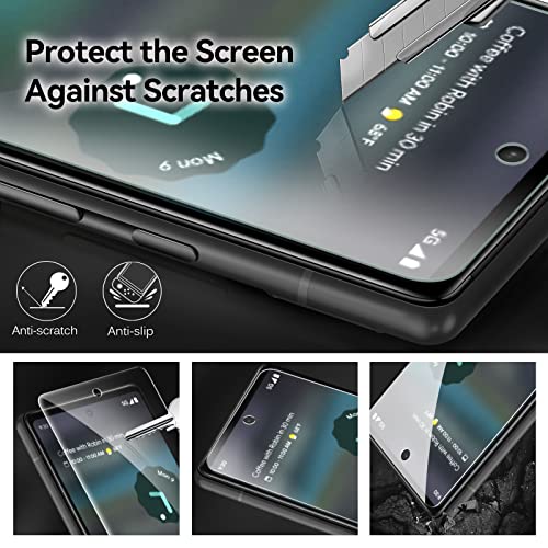 ivoler [3+3 Pack] Screen Protector for Google Pixel 6a [3 Pack] with [3 Pack] Camera Lens Protector Tempered Glass with [Alignment Frame] Transparent HD Clear Anti-Scratch, 6.1 inch