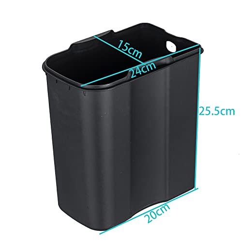 Siapapla Small Bathroom Trash Can with Lid,Step Pedal Stainless Steel Garbage Can with 100PCS Trash Bag,Slim and Narrow Rectangular Trash Bin,Inner Bucket for Bedroom,Kitchen,Office,1.6 Gal/6L,Silver