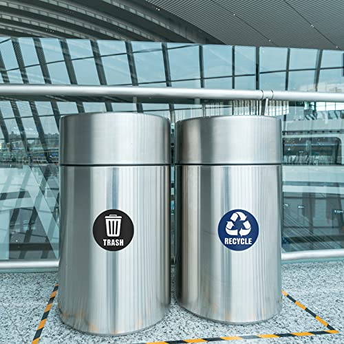 MECCANIXITY Recycle Sticker Bin Labels 5 Inch Large Recycling Vinyl for Stainless Steel/Plastic Trash Can, Blue Pack of 3