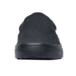 Shoes for Crews Merlin, Slip-On, Men's, Women's, Unisex, Slip Resistant Work Shoes, Black Canvas, Men's Size 6.5, Women's Size 8