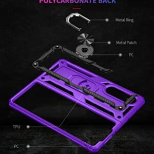 SunStory Galaxy Z Fold 3 Case, Military Grade Purple Bumper with Magnetic Kickstand, Shock-Absorbent for Samsung Z Fold 3 5G 2021