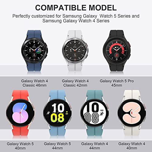 kitway Band Compatible for Samsung Galaxy Watch 5 Pro Band 45mm / Galaxy Watch 5/6 Bands 40mm 44mm Band, Galaxy Watch 6 Classic 43mm 47mm, No Gap Silicone Sport Strap