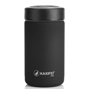 380ml thermal cup, stainless steel vacuum thermal insulated travel mug bottle flask coffee cup temperature retaining up to 10 hours (black)