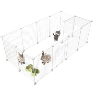 HOMIDEC Pet Playpen,Small Animals Cage DIY Wire Yard Fence with Door for Indoor/Outdoor Use,Portable for Puppies,Kitties,Bunny,Turtle 48" x 24" x 16"