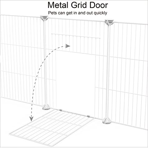 HOMIDEC Pet Playpen,Small Animals Cage DIY Wire Yard Fence with Door for Indoor/Outdoor Use,Portable for Puppies,Kitties,Bunny,Turtle 48" x 24" x 16"